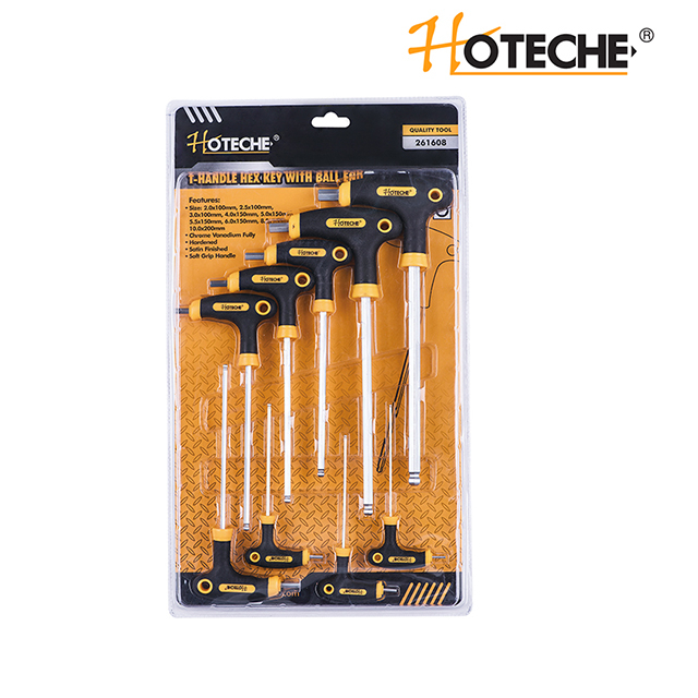 9PCS T-HANDLE HEX KEY SET WITH BALL END - Buy Product on Ningbo Hoteche ...